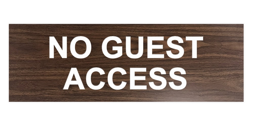 Basic No Guest Access Sign (Walnut) - Large - Walmart.com