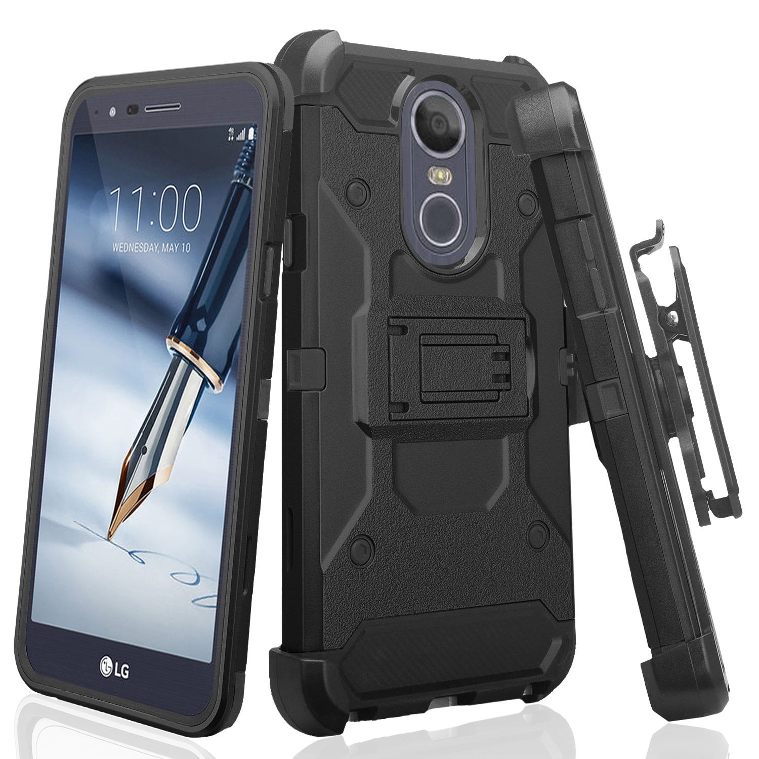 LG Stylo 4 Case, Stylo 4 Plus, Q Stylus Tri-Layer Full Coverage [Built ...