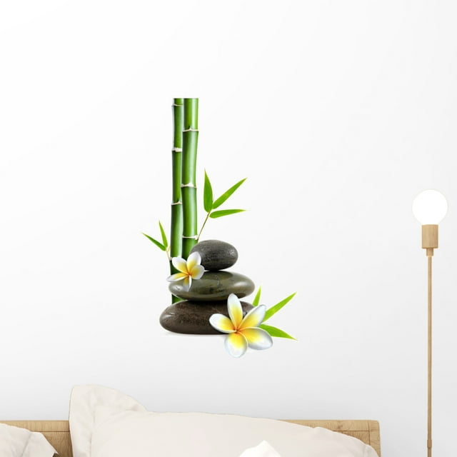 Frangipani Flowers Pebbles Zen Wall Decal by Wallmonkeys Peel and Stick ...
