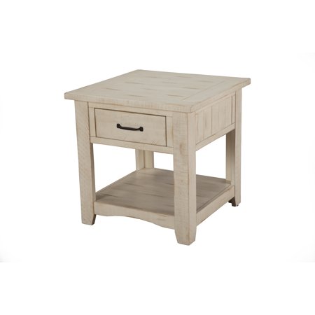 Martin Svensson Home Rustic Collection End Table, Antique White ...