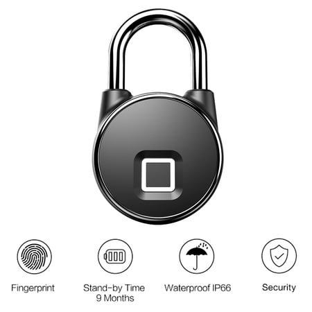 Anytek P22 Fingerprint Padlock Thumbprint IP66 Waterproof 10 Sets ...