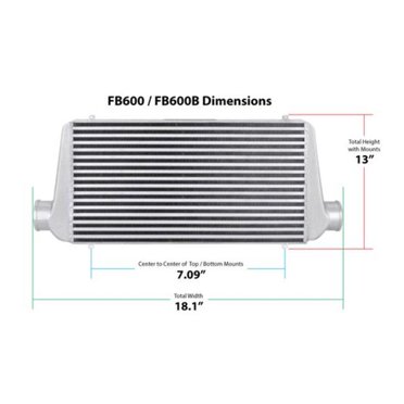 Frostbite 23.5 x 12 x 3 in. Universal Air to Air Intercooler Core - Polished - Walmart.com