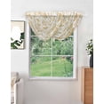 Boho Orange Floral Sheer Waterfall Valance Curtains for Window, Vintage ...