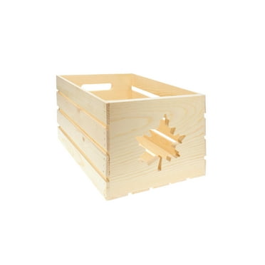 (3 pack) Unfinished Wood Crate, 18 in x 12.5 in x 9.5 in - Walmart.com