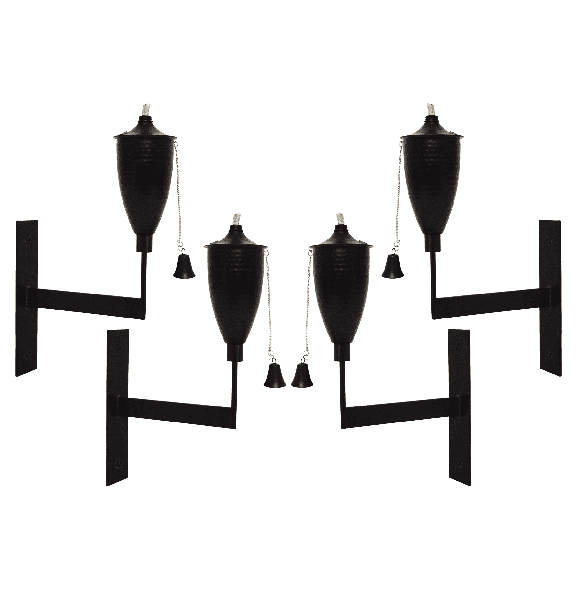 Elegant Wall Sconce Oil Torch - Set of 4 Fancy Wall Mount Large Oil ...