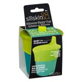 GoSili Siliskin Soft Spout Sippy Cup, 100% Silicone, Teal/Lime ...