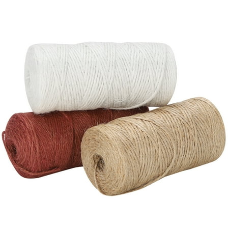 2mm Jute Rope, 3 Rolls Natural Jute Fiber Braided Jute Cordage For DIY ...