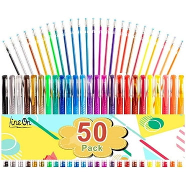 Gel Pens, 50 Pack Gel Pen Set 25 Colored Gel Pen with 25 Refills for ...