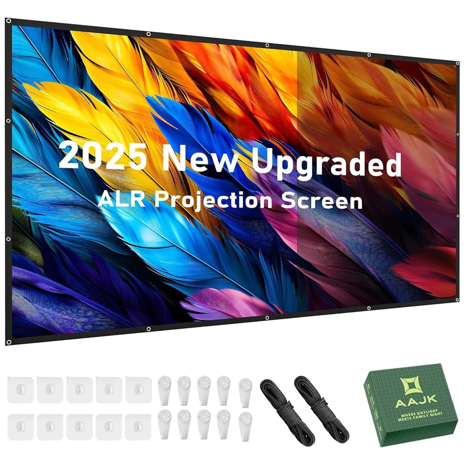 Aajk Alr Projector Screen  4k Movie Projector Screen 16:9 Hd Foldable Anti-Crease Portable Projector  Movies Screen For Home Thea