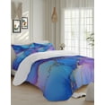 4 Piece Duvet Cover Set Twin, Ombre Blue Purple Marble Texture Soft ...
