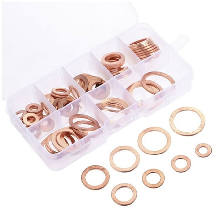 Ruiboury 120 Pieces Solid Copper Washer Portable Professional Spacer ...