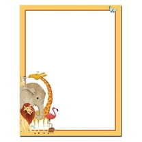 Zoo Animals Letterhead Sheets - 8.5" x 11" - 25 Sheets (olh06225 ...