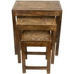 Sagebrook Home Nested Travertine & Acacia Wood Side Tables - Set of 2 ...