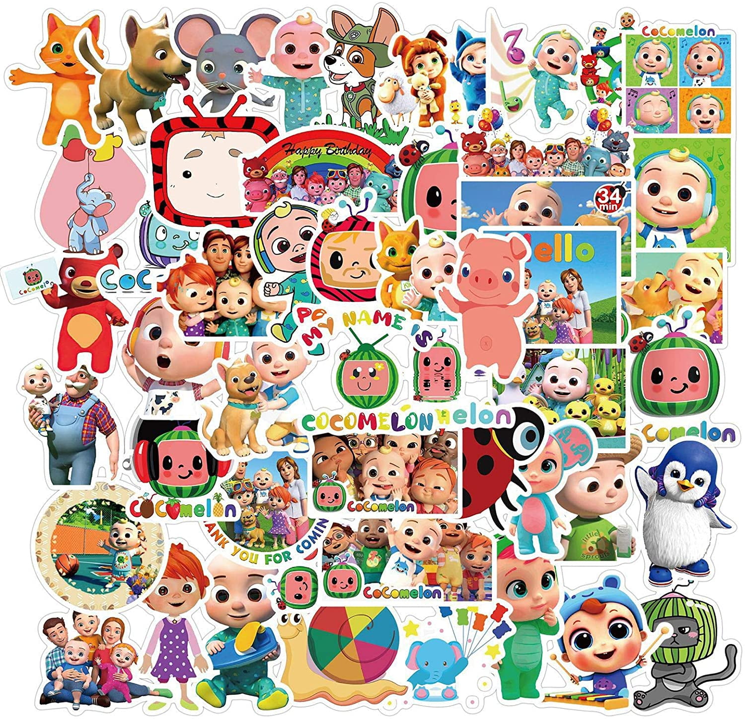 Cocomelon Stickers | 50 PCS | Vinyl Waterproof Stickers for Laptop ...