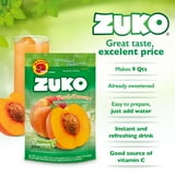 Zuko Peach Drink Mix Bag, 14.1 oz, Pack of 6, Fortified with Vitamin C ...
