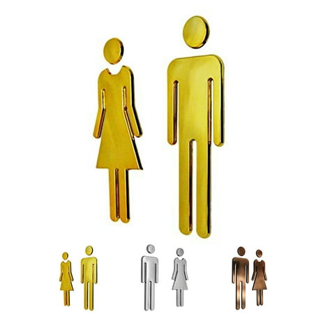 Bathroom sign Restroom doorplate WC door sign sticker Hotel toilet door ...