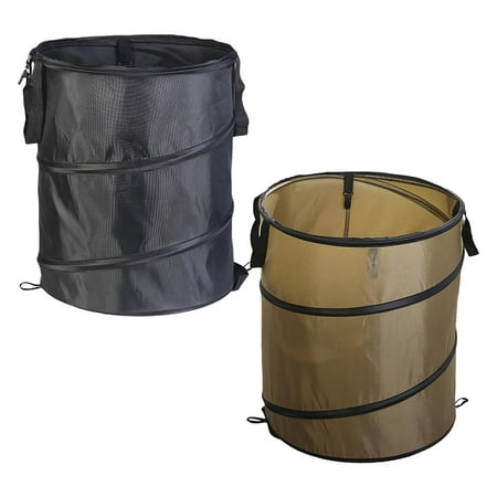 2x Trash Bin, Portable Retractable Waterproof Trash Can for Garden ...