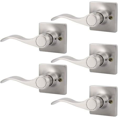 Dummy Levers Door Handles with Square Rosette [Pack of 5] for Closets ...