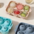 Gallickan Silicone Round Ice Cube Tray with Lid, 4 Cavity Large Sphere ...