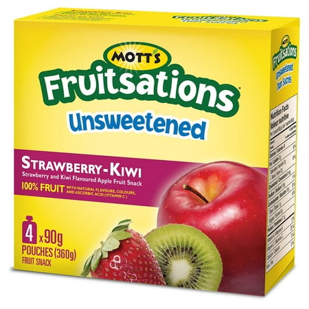 Mott's Fruitsations Unsweetened Strawberry Kiwi, 4 x 90 g - Walmart.ca