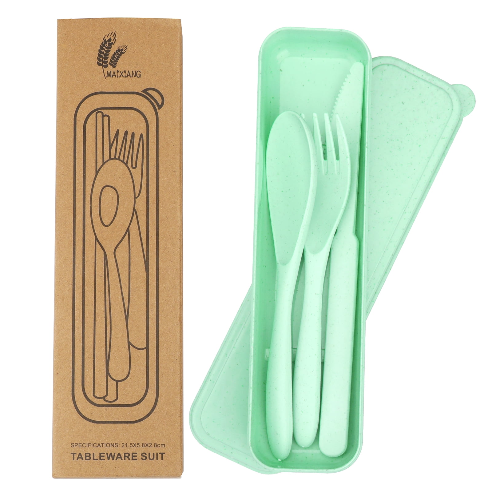 Travel Cutlery Set with Case, Reusable Flatware Sets, Portable Camping ...