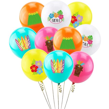 50 PCS Hawaii Aloha Party Balloon, Aloha Luau Tropical Balloon ...