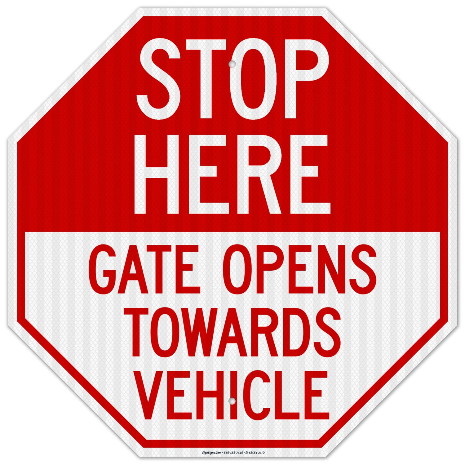 Stop Here Gate Opens Towards Vehicle Sign, - Walmart.com