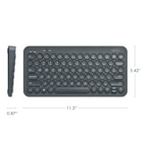 onn. Mini Compact Wireless Office Keyboard USB Receiver, 78 Keys, Grey ...
