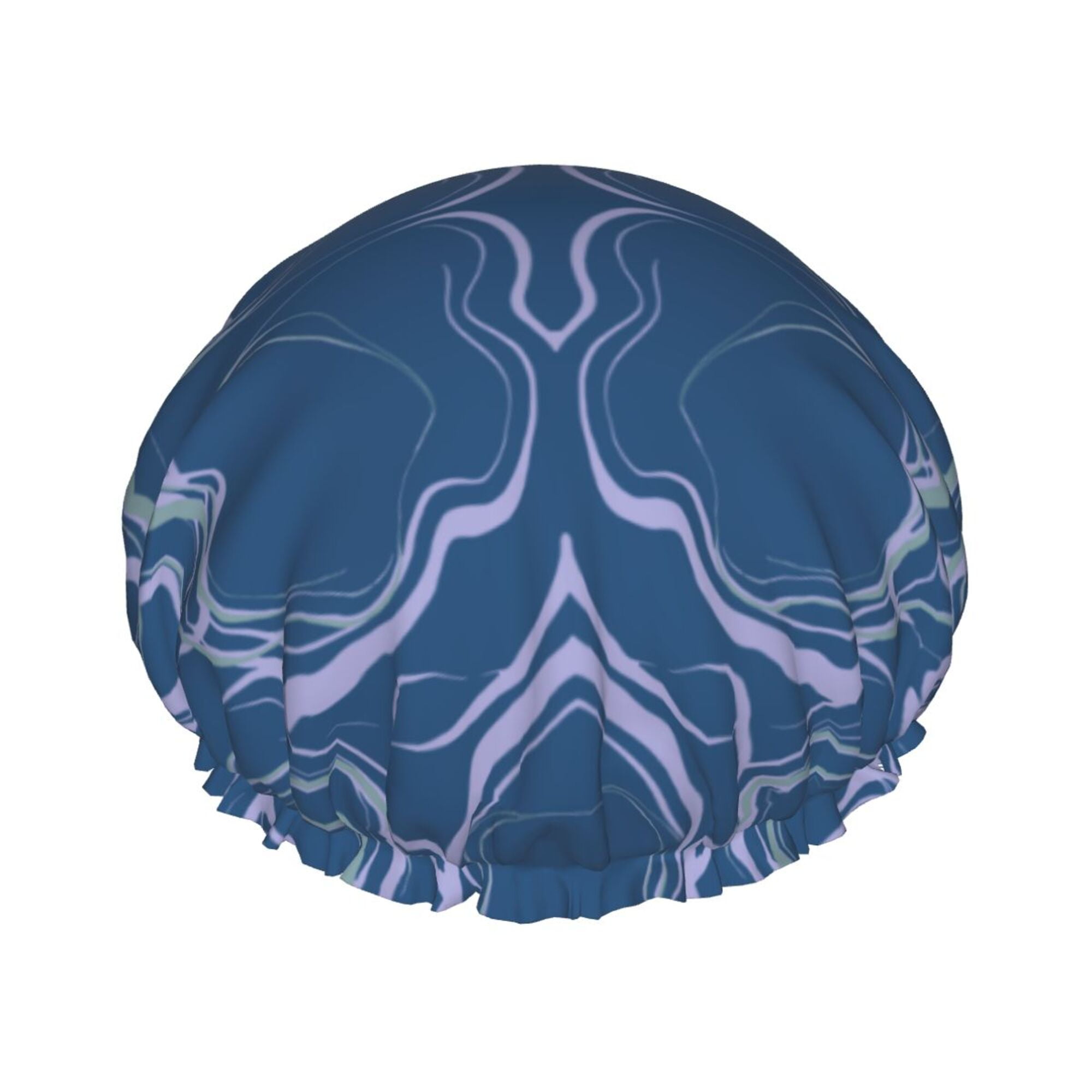 YFYANG Women's Double Waterproof Shower Cap, Blue-Violet Line Art ...