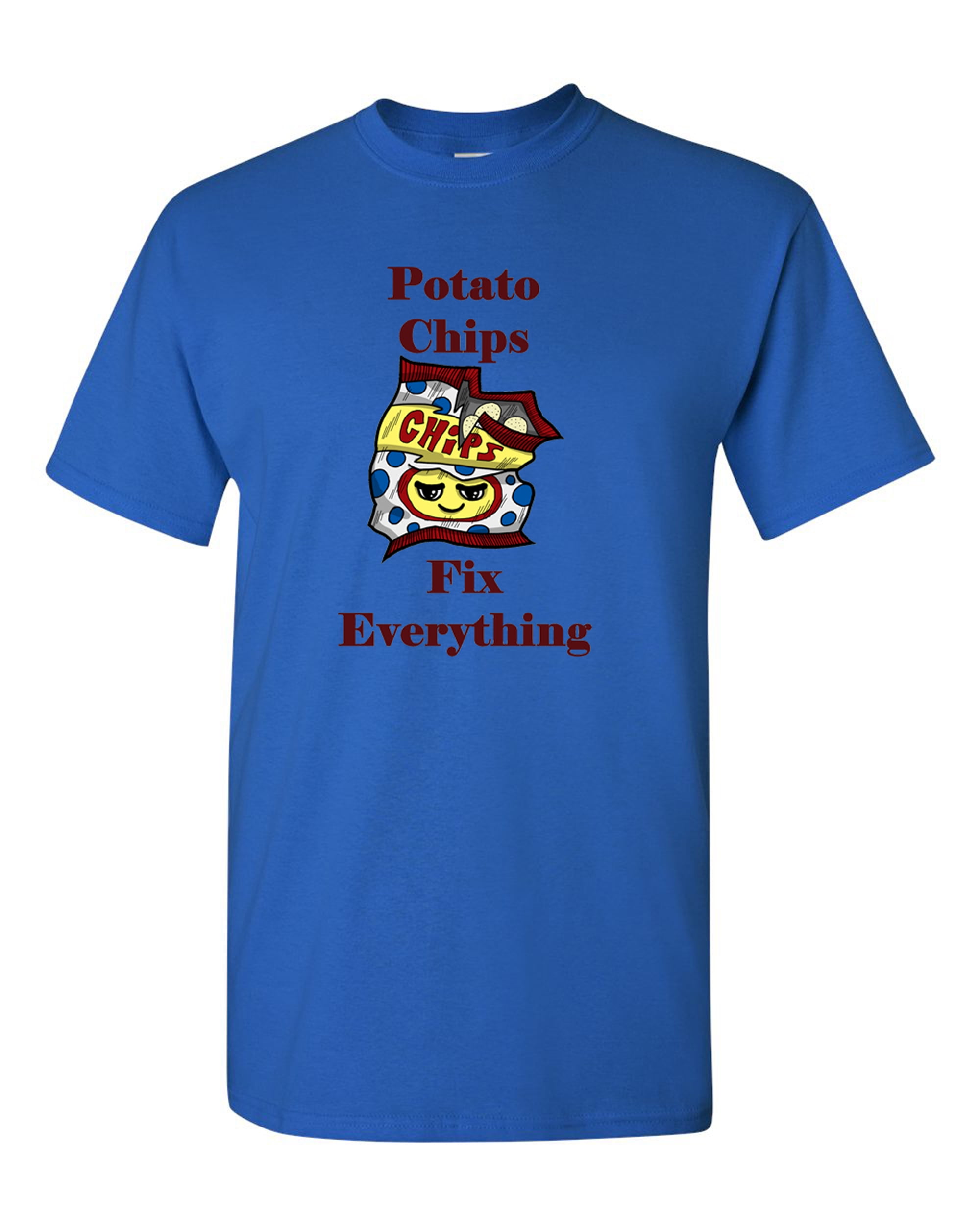 Potato Chips Fix Everything Adult DT T-Shirts Tee - Walmart.com