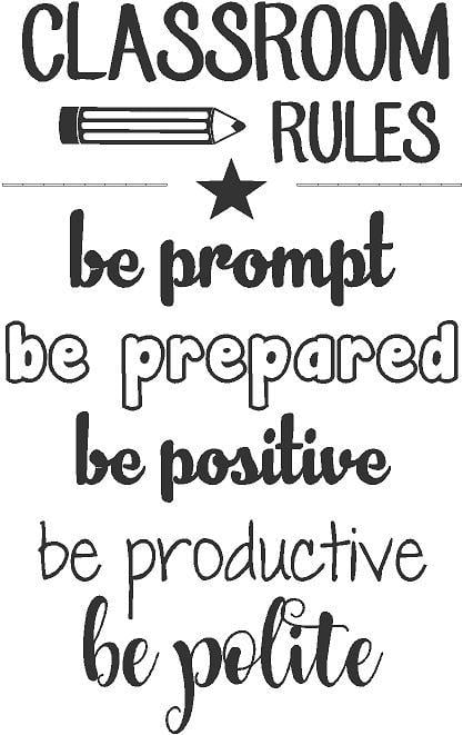 Classroom Rules Quote for Wall - Teaching School Vinyl Decal ...