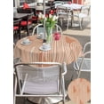 Abstract Lines Round Outdoor Tablecloth with Umbrella Hole Mid Century ...