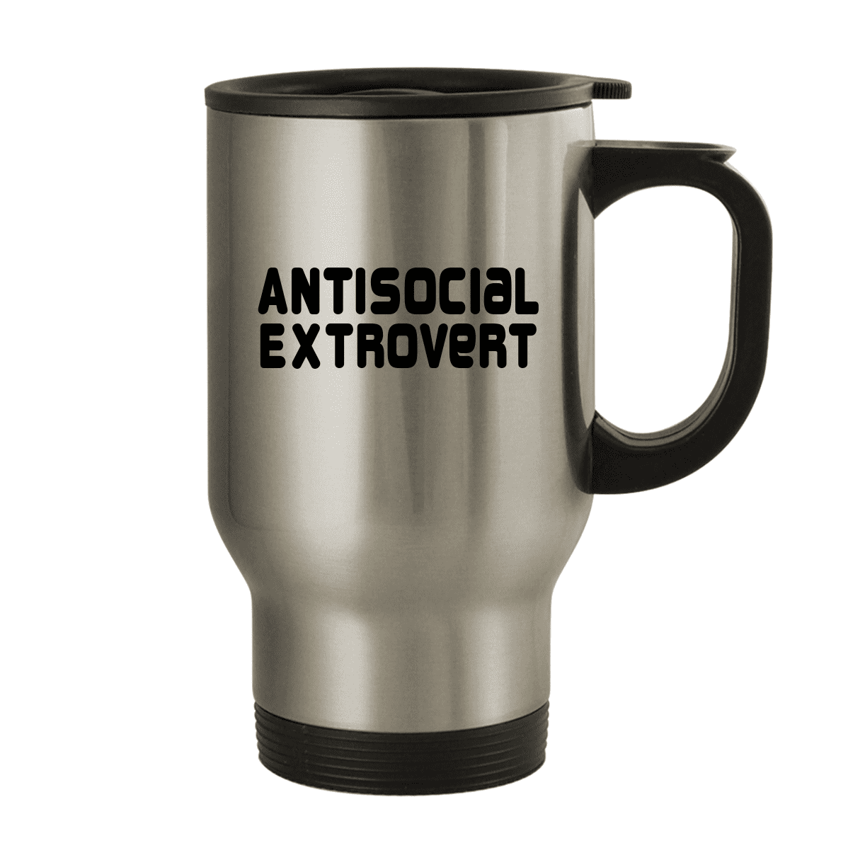 Antisocial Extrovert - 14oz Stainless Steel Travel Mug, Silver ...