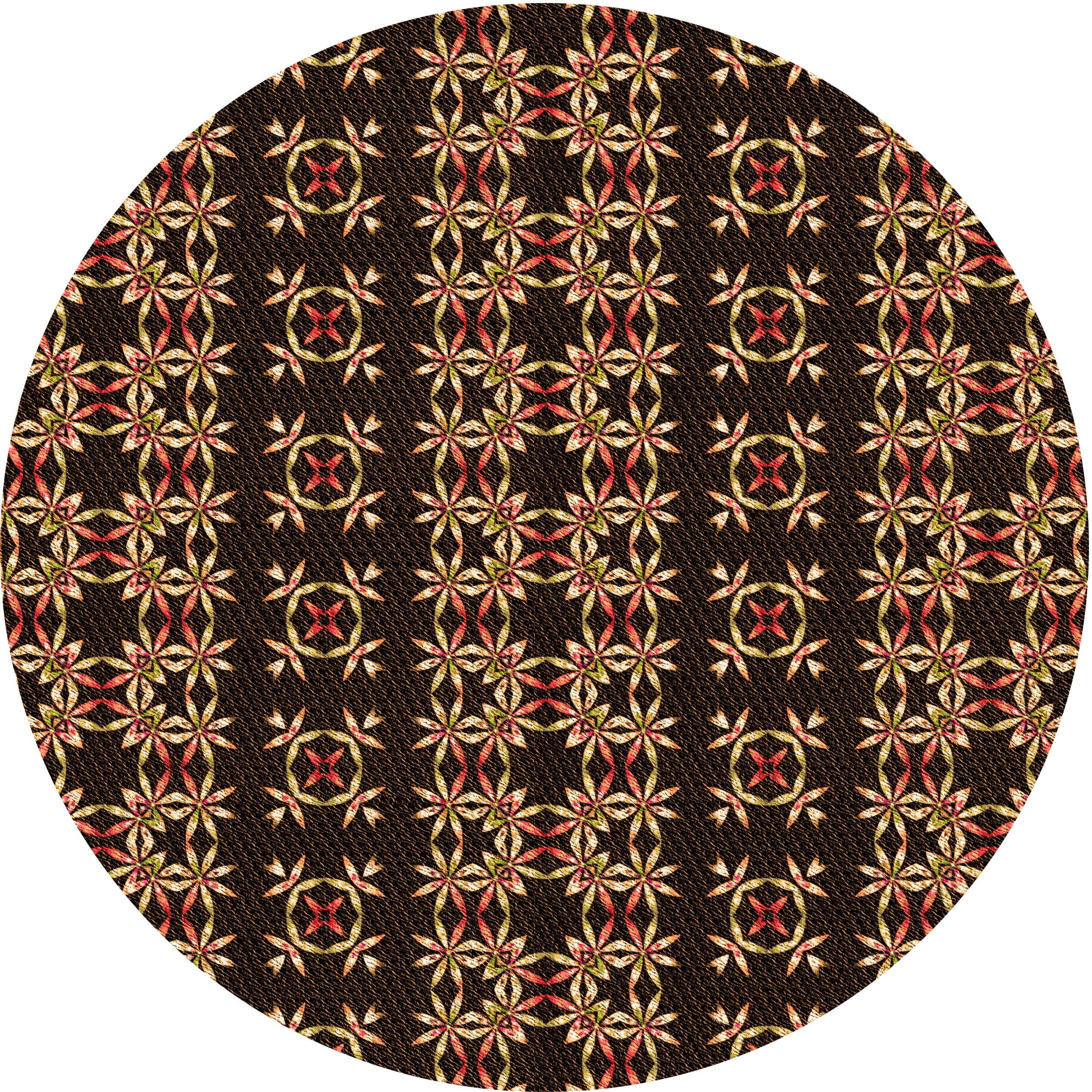 Ahgly Company Indoor Round Patterned Light Brown Area Rugs, 8' Round ...
