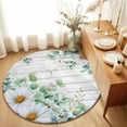 3ft Area Rug,Rustic Daisy Flower Eucalyptus Leaf Washable Large Rugs ...