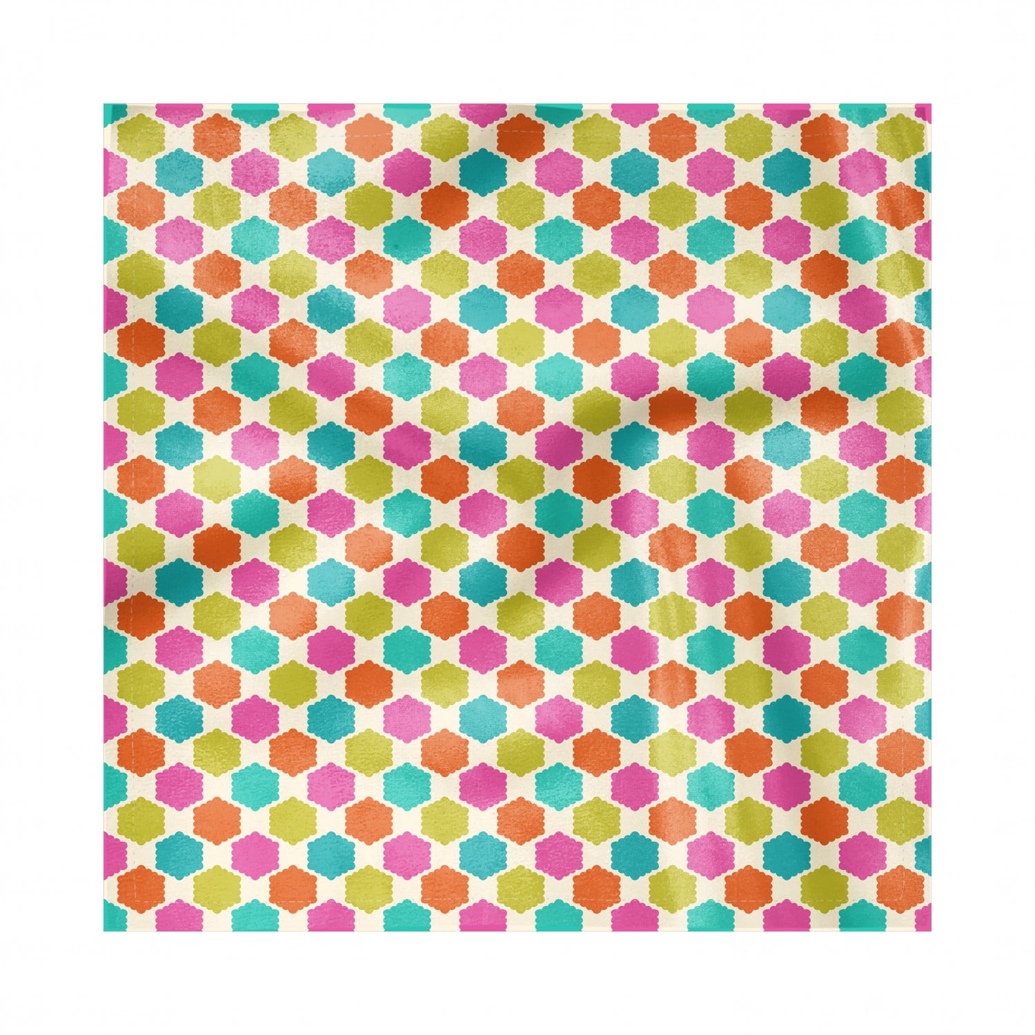 Colorful Decorative Satin Napkins Set Of 4 Geometric Arrangement With