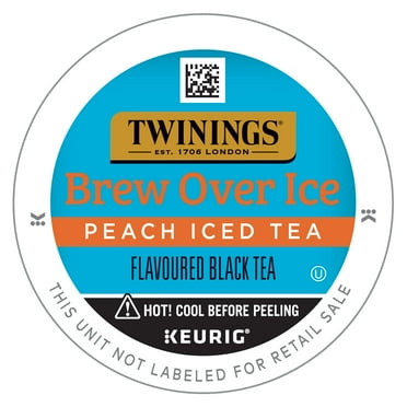 Tejava Unsweetened Black Tea Pods, Natural Peach Flavor, Keurig K-Cup ...