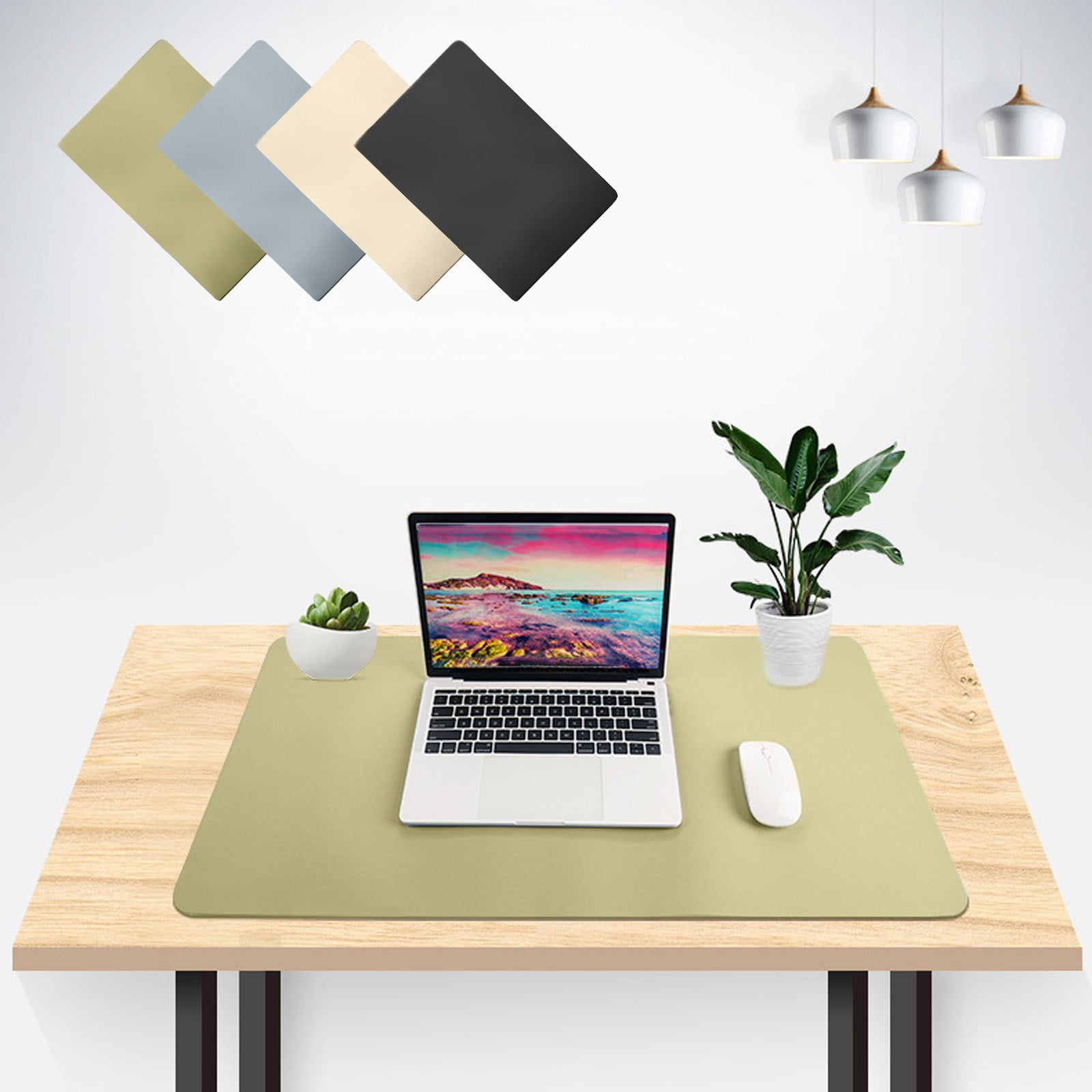 Iliya Faux Leather Desk Pad Office Desk Protector Mat Waterproof Double-Sided Writing Surface Large 15.74x23.62 Inch Non-Slip Easy Clean K