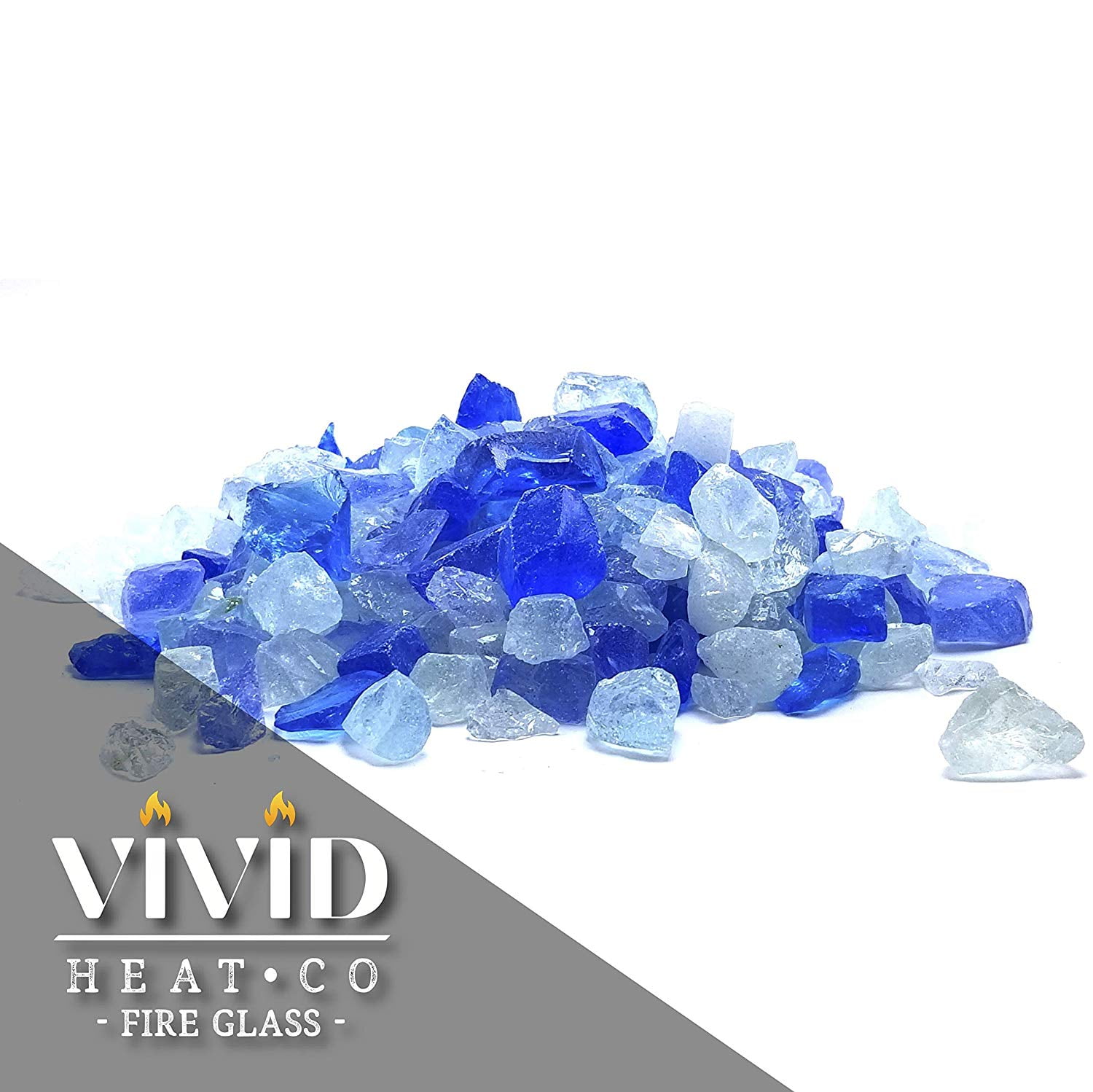 Bahama Blue Blend Premium Outdoor Crushed Fire Glass Rock (5-Pound ...