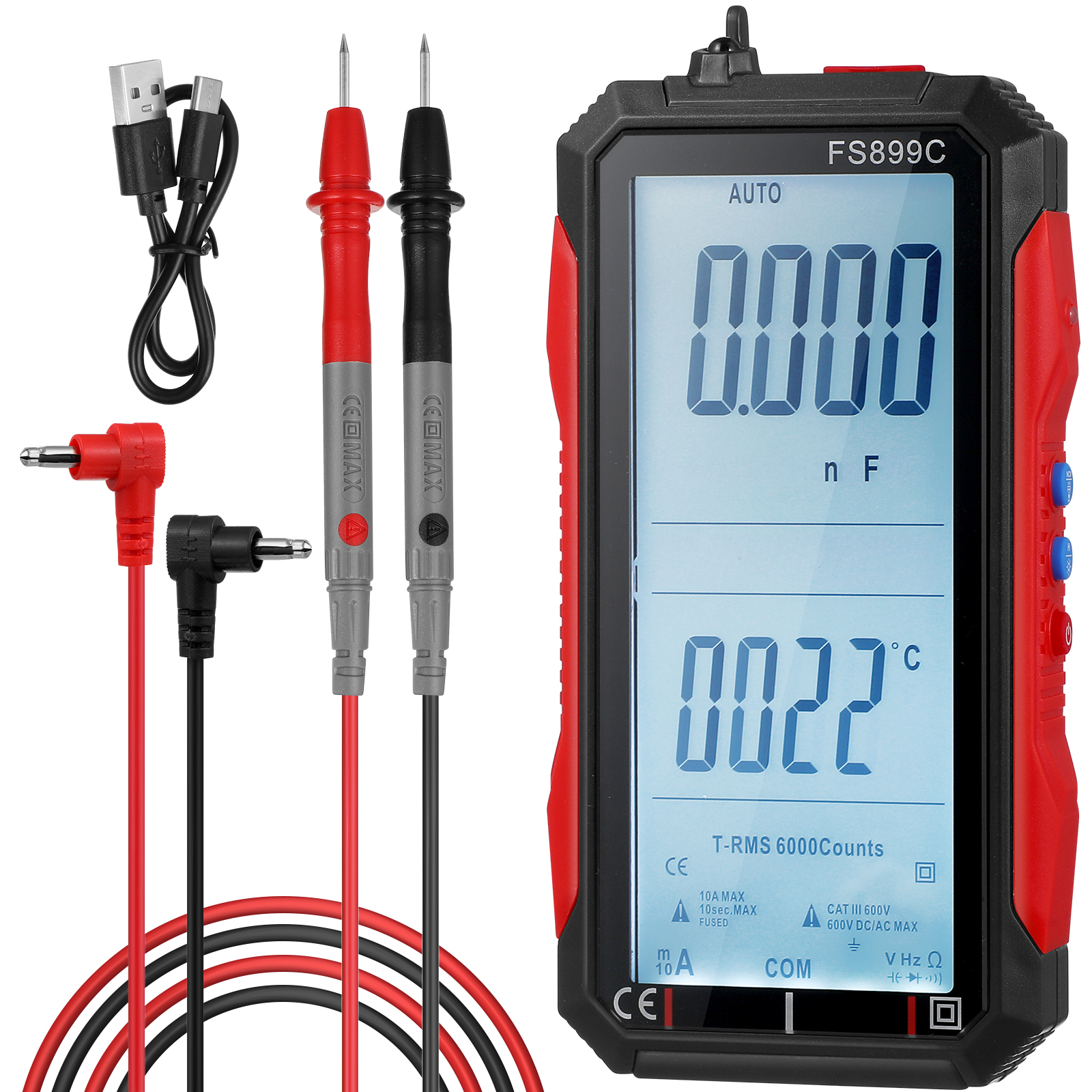 BRIGHTFUFU Multímetro digital Voltímetro automático de alta precisión ...