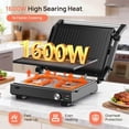 Electric Indoor Grill, 14'' Panini Press 1600W Grill for Steak, Burger ...