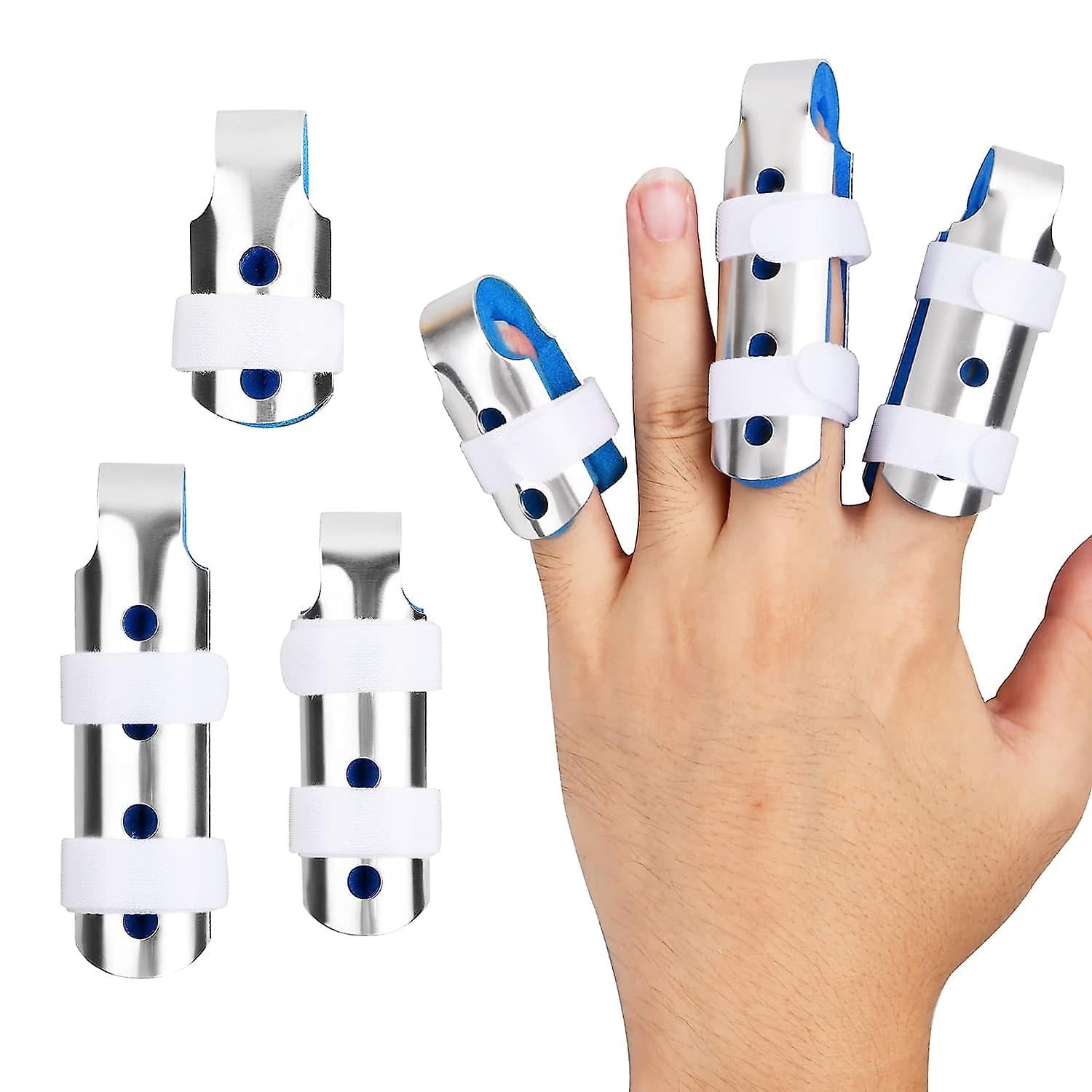 Set Of 3 Finger Splint Trigger Finger Support Adjustable Mallet Finger ...