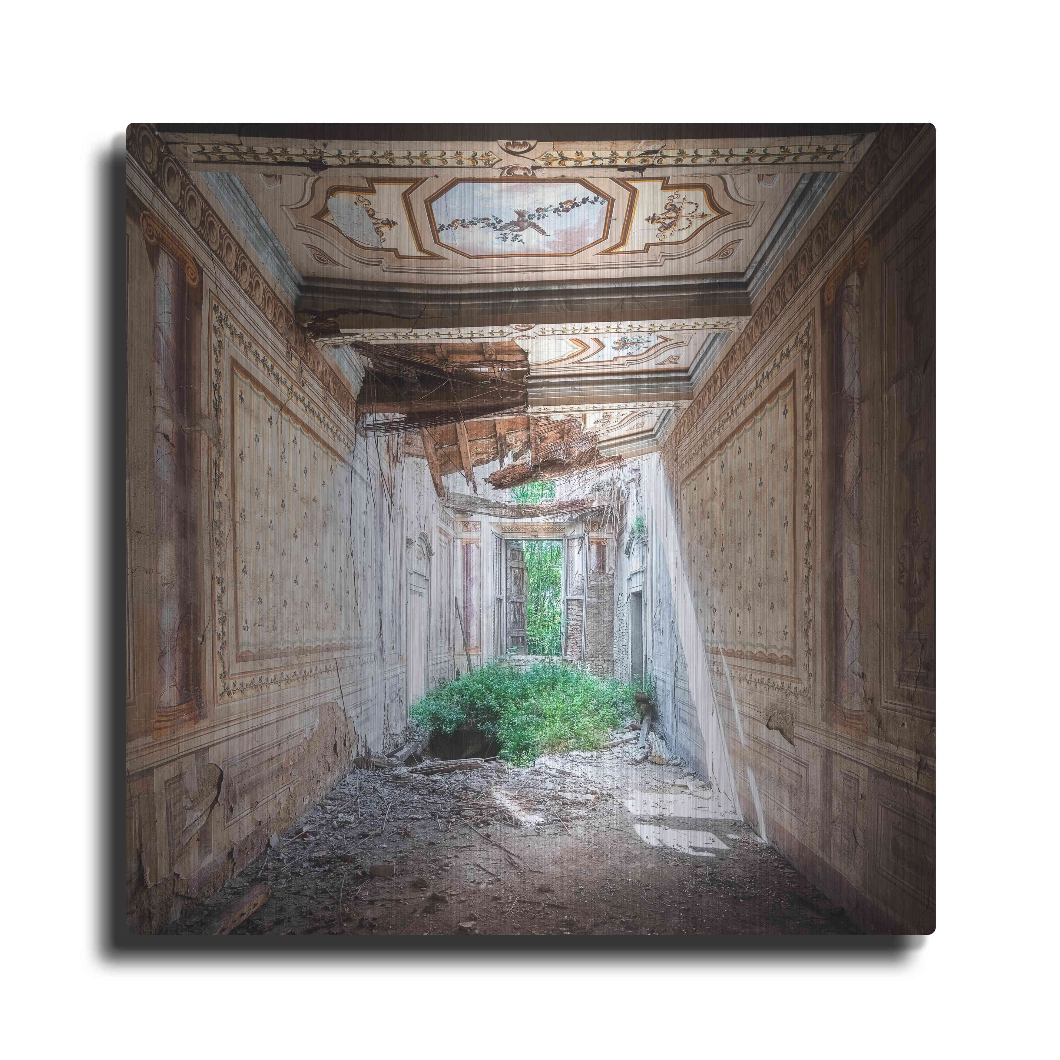 Luxe Metal Art 'Broken Farm' by Roman Robroek Metal Wall Art, 12"x12 ...