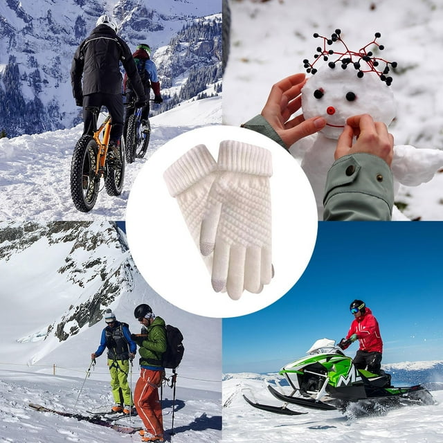 Winter Lined Knit Gloves for Cycling and Outdoor Activities in Cold ...