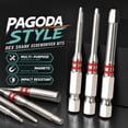 6-Piece Magnetic Hex Screwdriver Bit Set, Pagoda-Shaped Hex Shank Drill ...