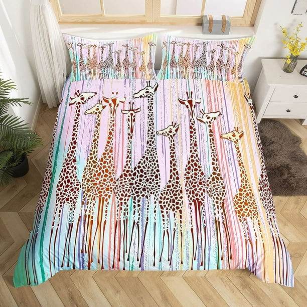 Giraffe Printed Bedding Set Queen Size Giraffe Duvet Cover Set 3d ...