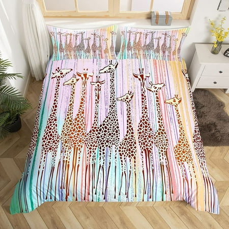 Giraffe Printed Bedding Set King Size Giraffe Duvet Cover Set 3d Animal ...