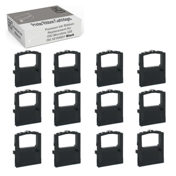 Compatible Okidata Microline 320 Turbo Ribbon Oki 52104001 (Black, 12 ...