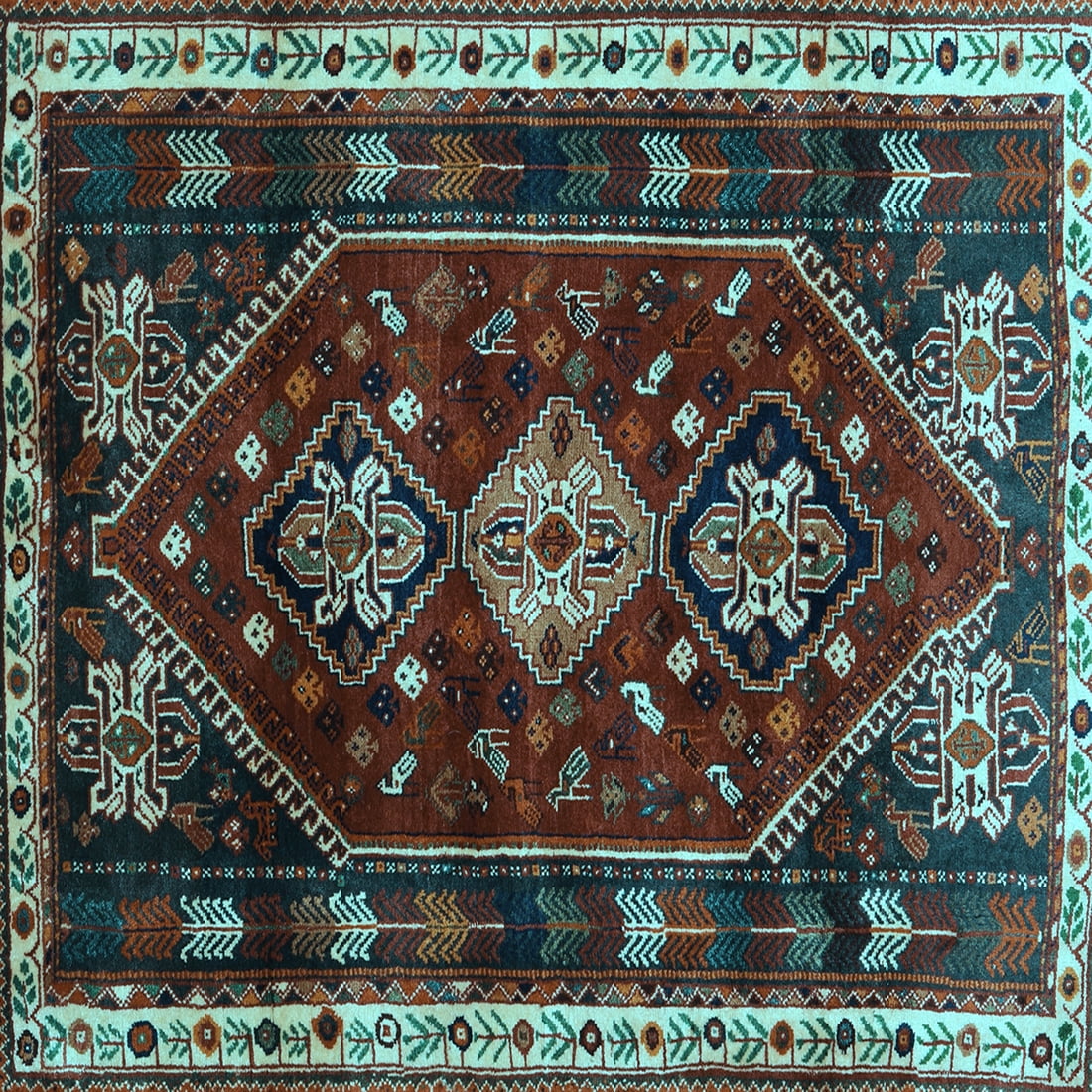 Ahgly Company Indoor Square Persian Light Blue Traditional Area Rugs, 6 ...