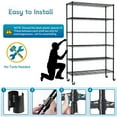XF XINFENG 6 Tier Storage Shelves Adjustable Wire Shelving Heavy Duty Metal Shelves with Wheels ...